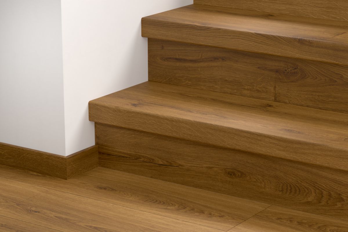 QUICK STEP - Couvre-marche Quick-Step LVT Bloom Chêne caramel ramageux ...