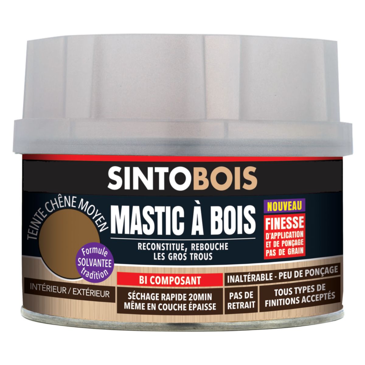 SINTO - Mastic à bois fin blanc Sintobois boîte de 170 ml | Dispano