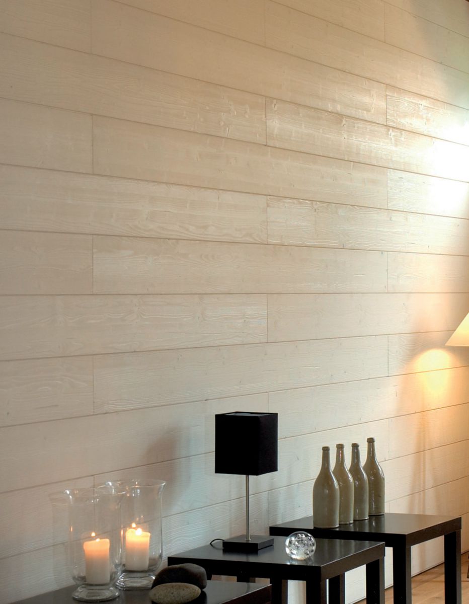 FP BOIS - Lambris sapin Extreme pure home blanc M1 17 x 185 x 2350 mm 87457, certifié PEFC 70% ...