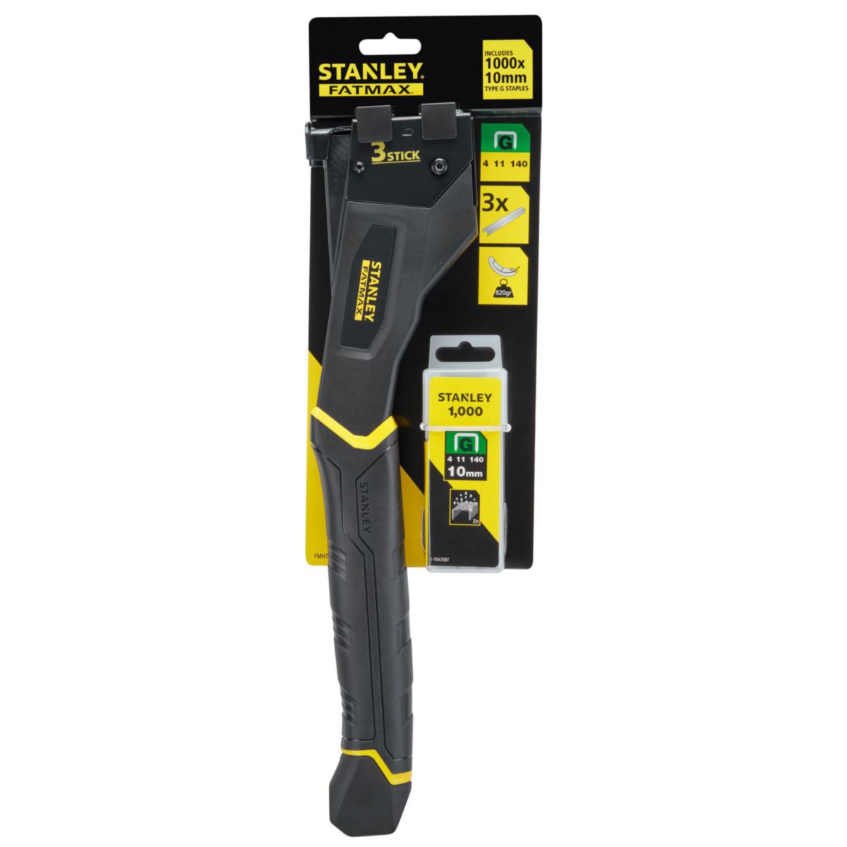 STANLEY - Marteau agrafeur 3 en 1 Fatmax + 1000 agraphe type G 10 mm ...
