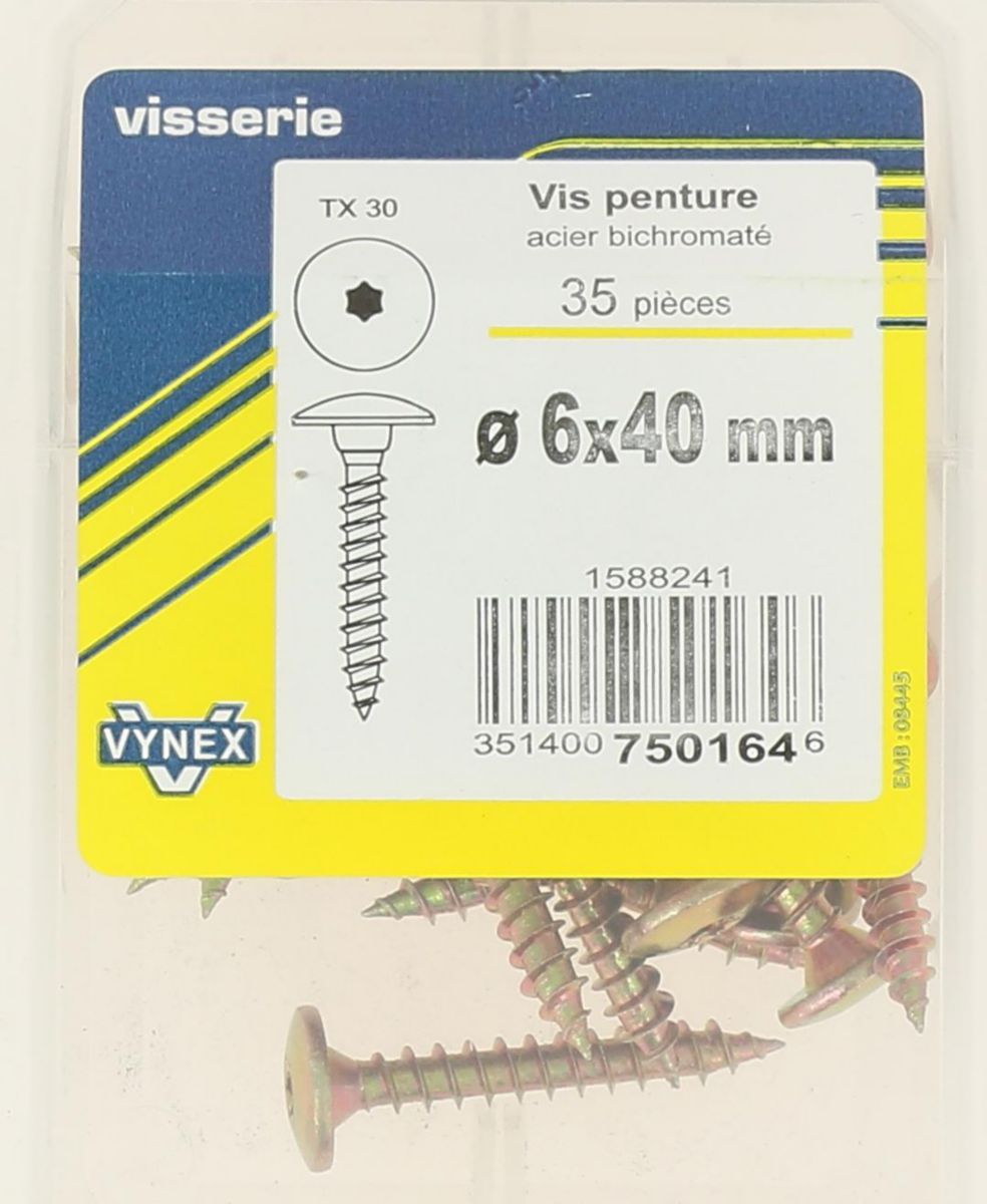VYNEX - Vis Penture étoile bichromaté 6x40-vybac x35 | Dispano