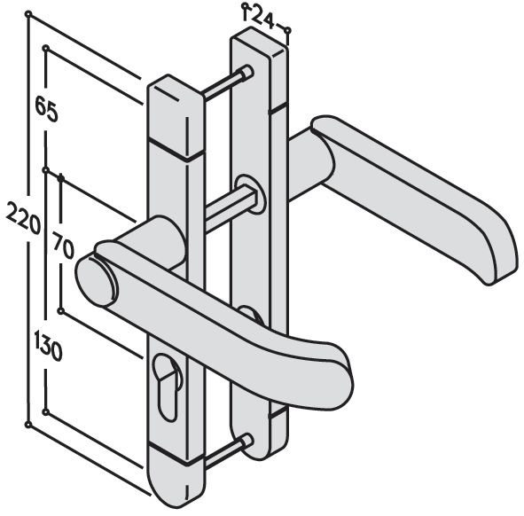 NORMBAU - Béquille ensemble nylon blanc R.PEN CYPR 19 P. ép. 60mm | Dispano