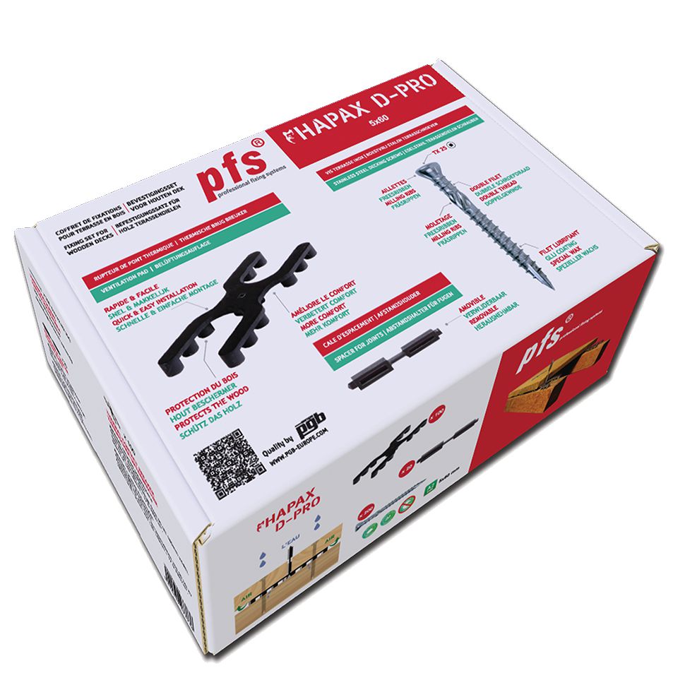 HAPAX - 100 espaceurs kit D-Pro Hapax avec vis A2 5 x 60 | Dispano