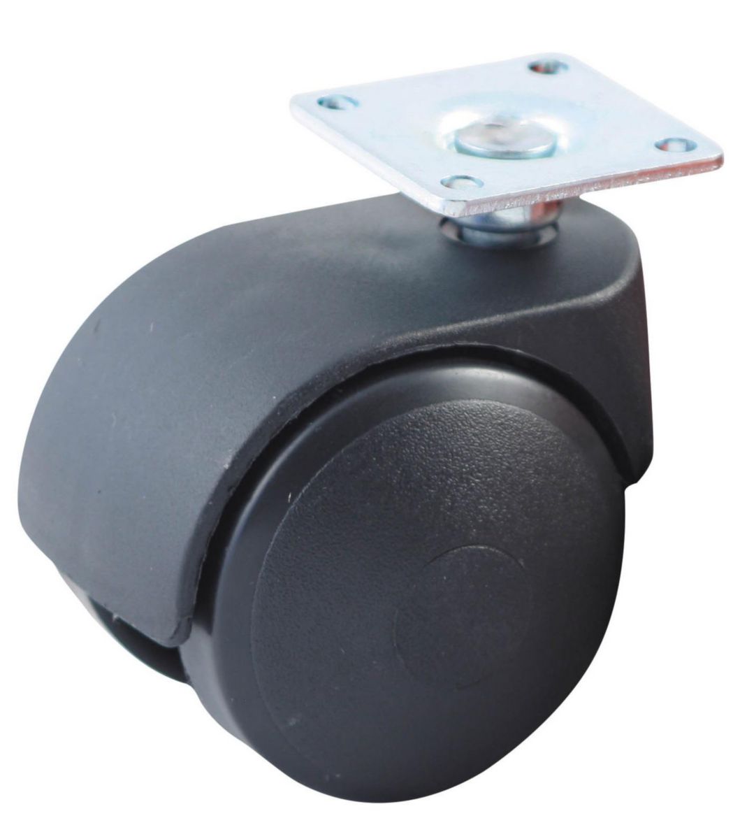 AVL - Roulette double galet nylon noir diam 40 platine carree 37x37 ...