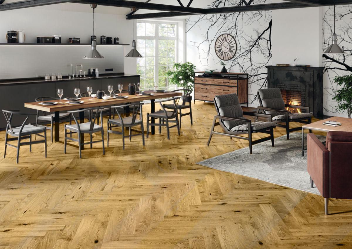 ARTE DECO - Lame parquet contrecollé baton rompu Arte Deco chêne ...