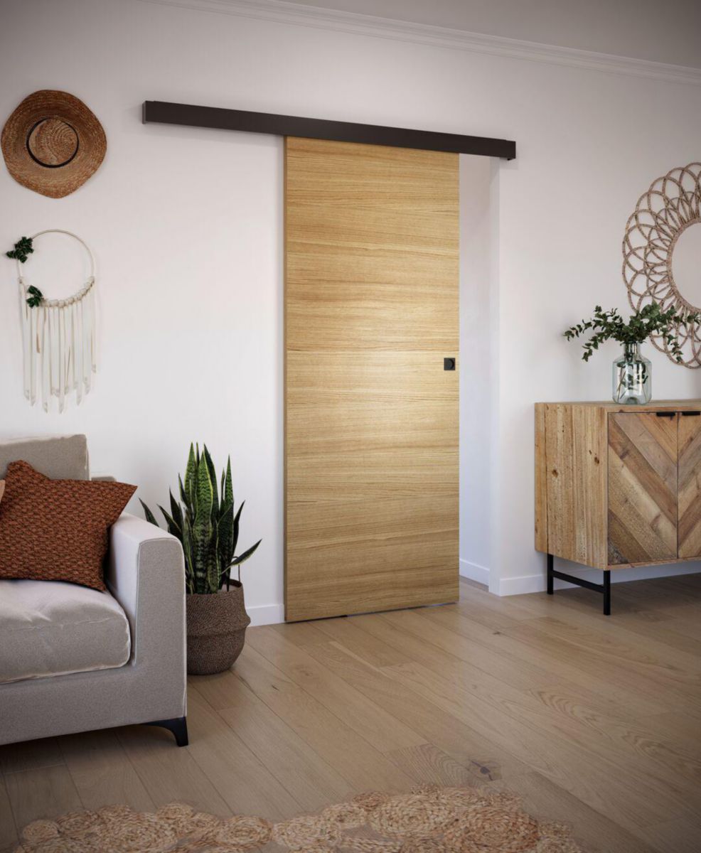 SOGAL - Porte BERING âme pleine placage bois chêne usinage complet pour ...