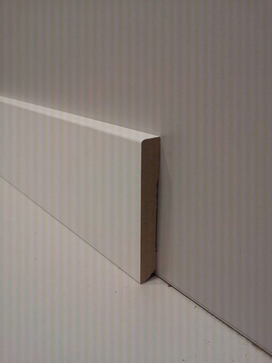PEDROSS - Plinthe MDF revêtu 6348C - 10x70x2400 mm - papier blanc à ...