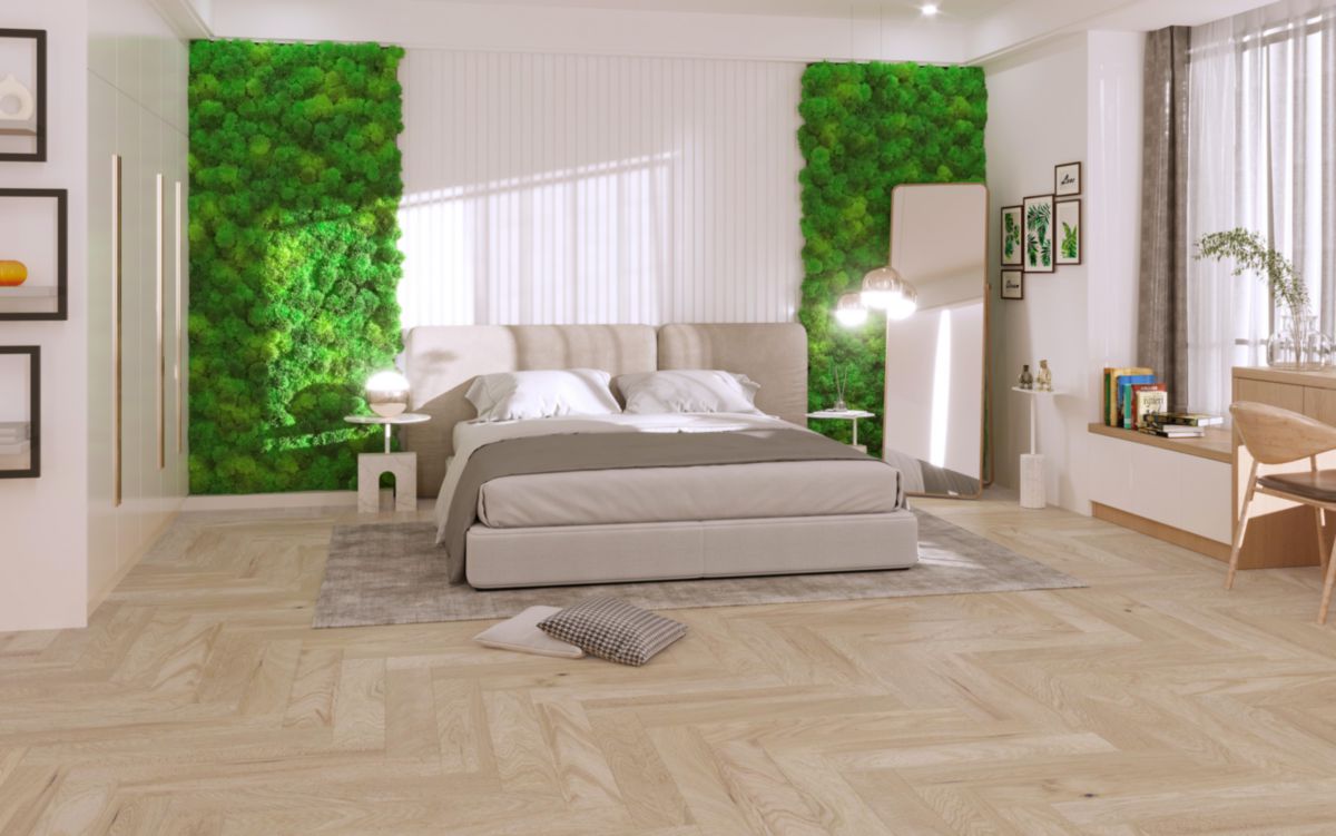 ARTE DECO - Lame parquet Arte Deco baton rompu chêne aspect bois brut ...