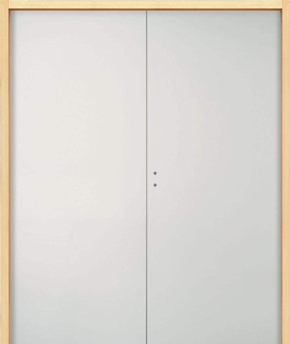 JELD-WEN - Bloc-porte EI60 - 204x186 cm (93+93) - PG - H78 mm en bois ...