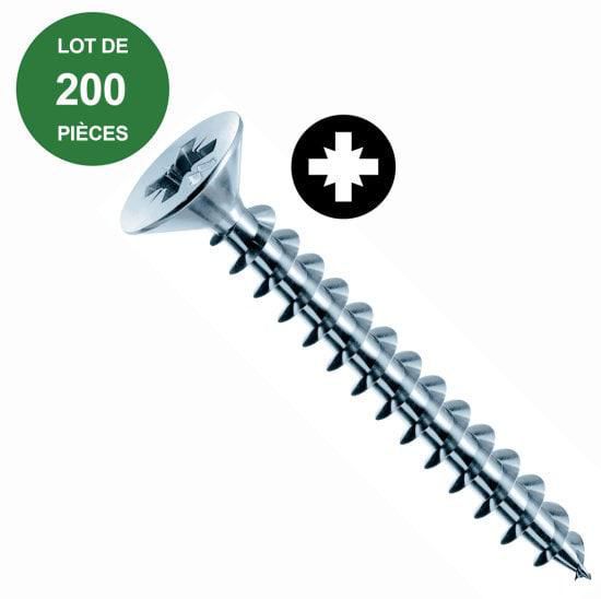 MUSTAD - Vis Panelvit à bois tête fraisée 6x100 Pozi zingué blanc boite ...