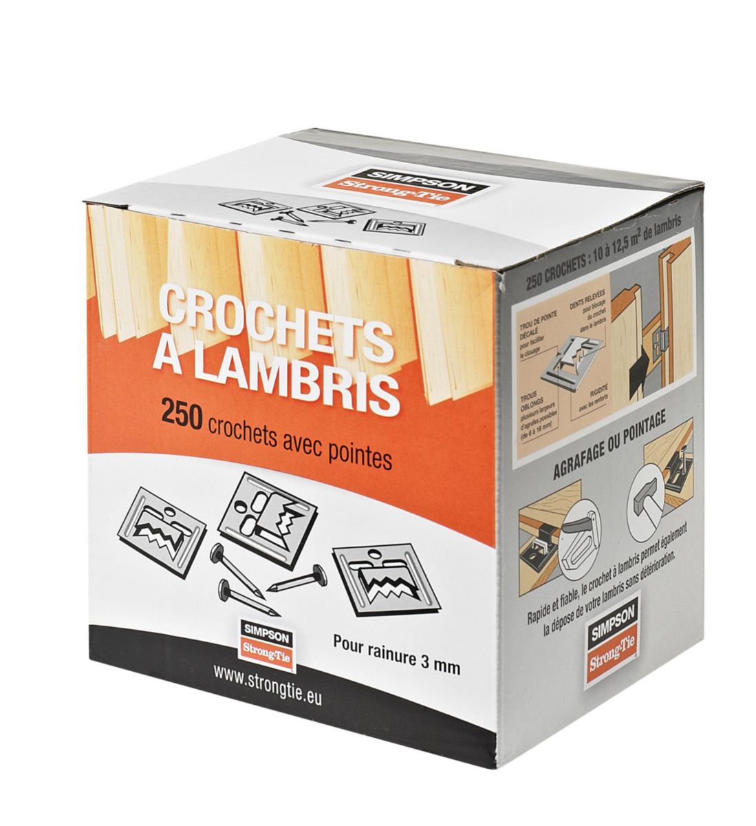 SIMPSON STRONG-TIE - Clips à lambris R3 avec pointes boîte de 250 Réf ...
