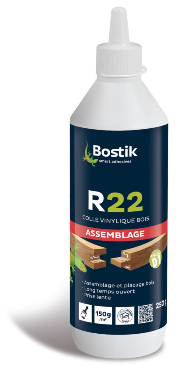 BOSTIK - Colle vinyle R22 biberon de 250 grammes, réf 30603740 | Dispano
